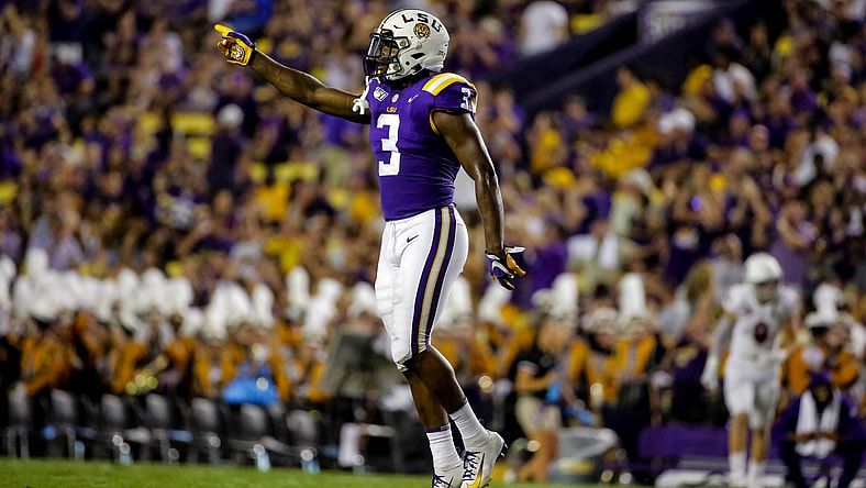WATCH: LSU safety Jacoby Stevens goes full OBJ with one-handed interception